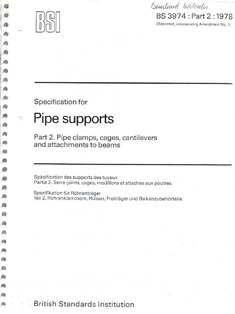 BS 3974 Part 2 1978 Pipe Supports | PDF