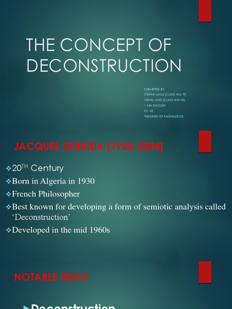 Understanding Deconstruction in Philosophy | PDF | Deconstruction ...