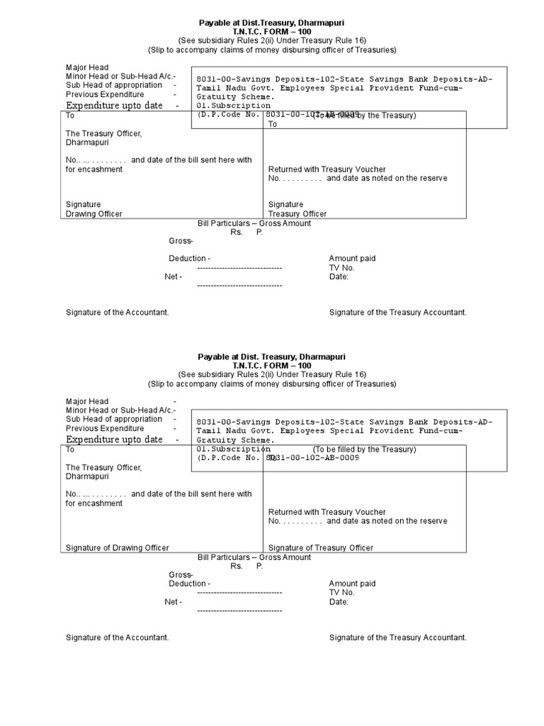 TNTC 100 | PDF | Government Finances | Payments