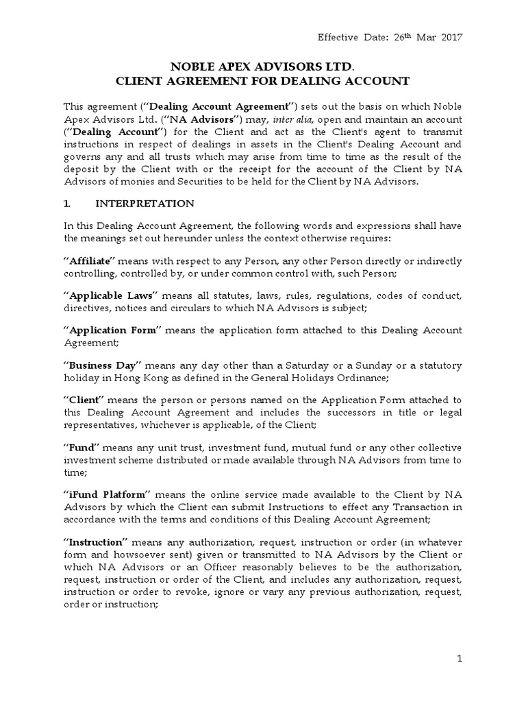 Client Agreement en PDF | PDF | Intellectual Property | Securities ...