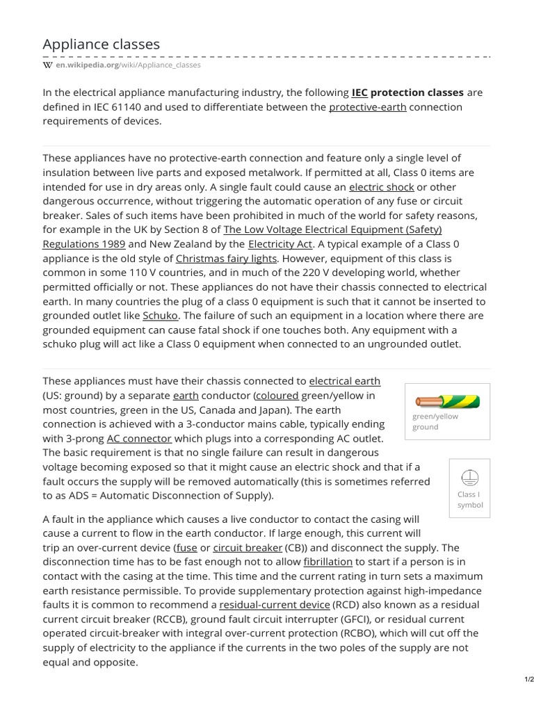 Appliance Classes | Download Free PDF | Power (Physics) | Power Engineering