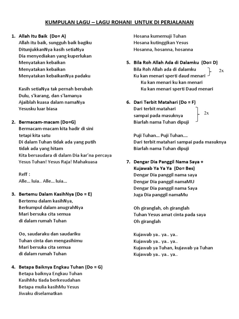 Lagu Untuk Dalam Perjalanan Ziarek | PDF