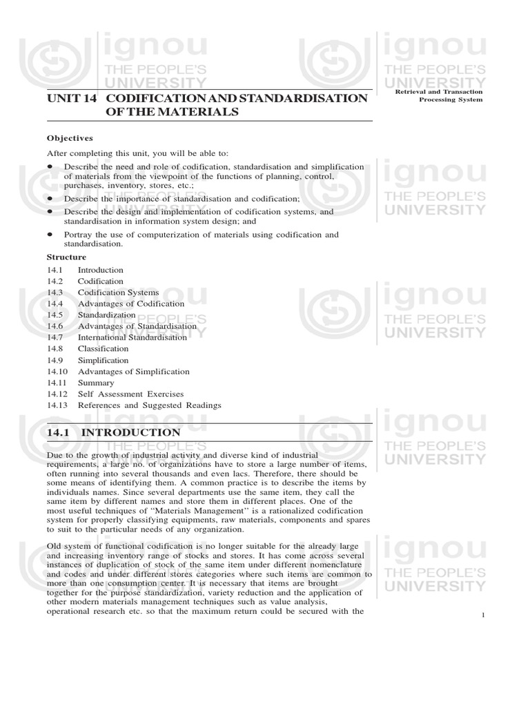 Codification and Standardisationof The Materials | PDF ...