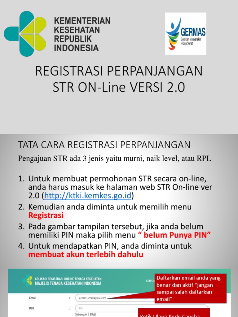 Tata Cara Registrasi STR Online | PDF