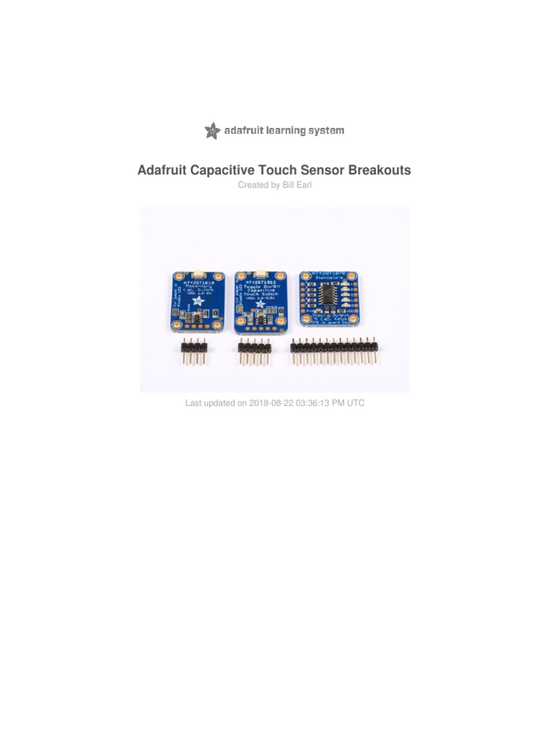 Adafruit Capacitive Touch Sensor Breakouts | PDF | Printed Circuit Board | Switch