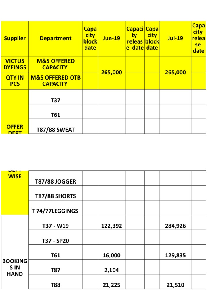 Capacity Tracker KW 07 06 19 | PDF