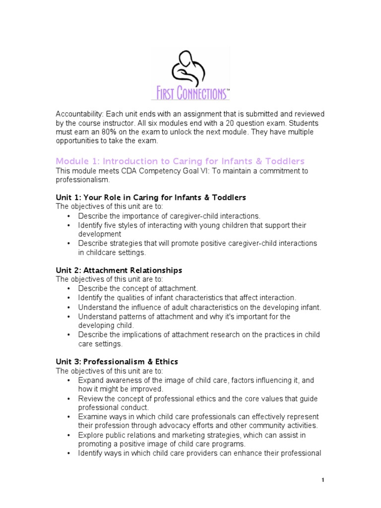 Module 1: Introduction To Caring For Infants & Toddlers | PDF ...