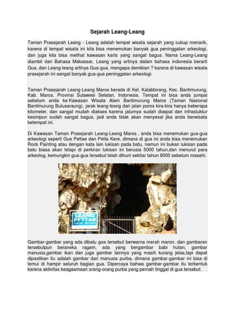 Sejarah Leang Leang | PDF