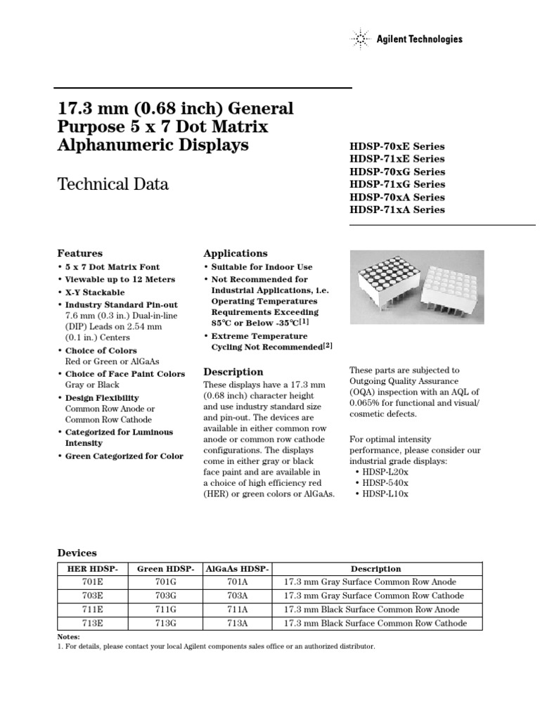 Dot Matrix 5x7 | PDF | Anode | Light Emitting Diode