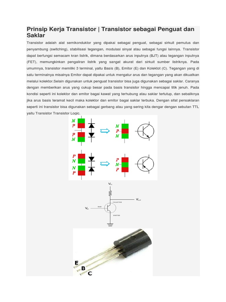 Prinsip Kerja Transistor | PDF