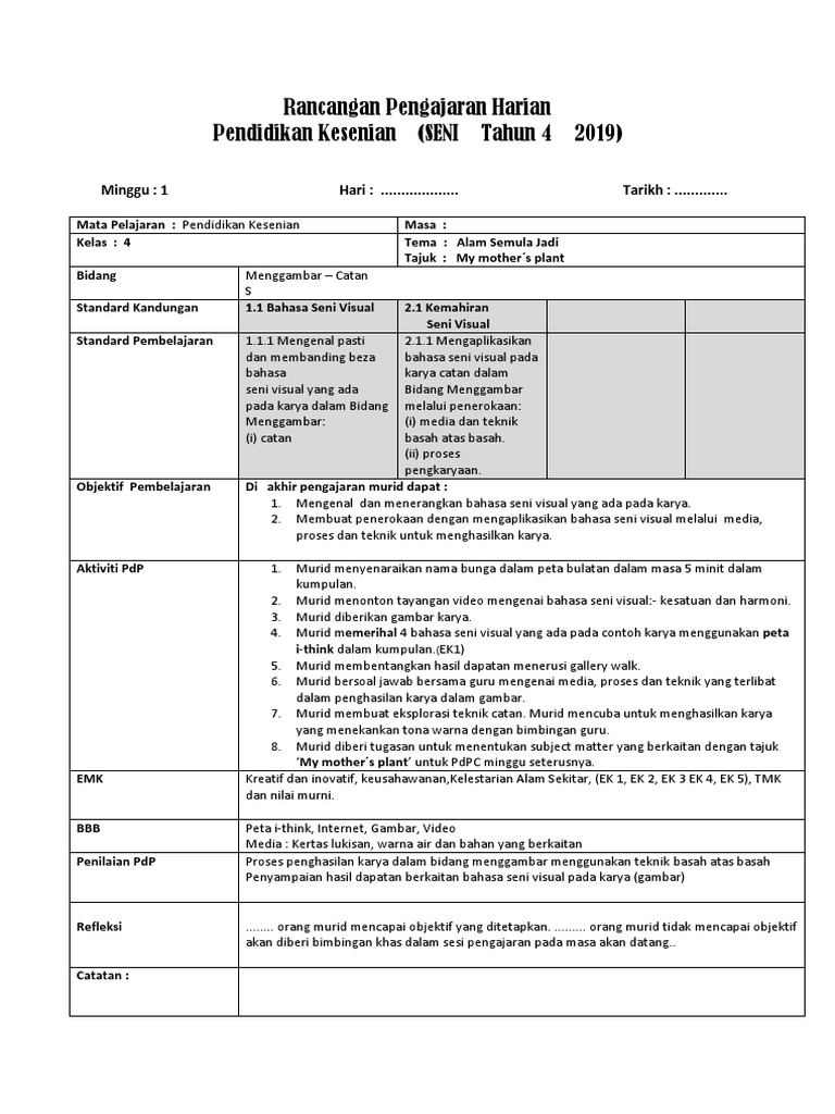 RPH Catan Sejambak Bunga Lavendar | PDF
