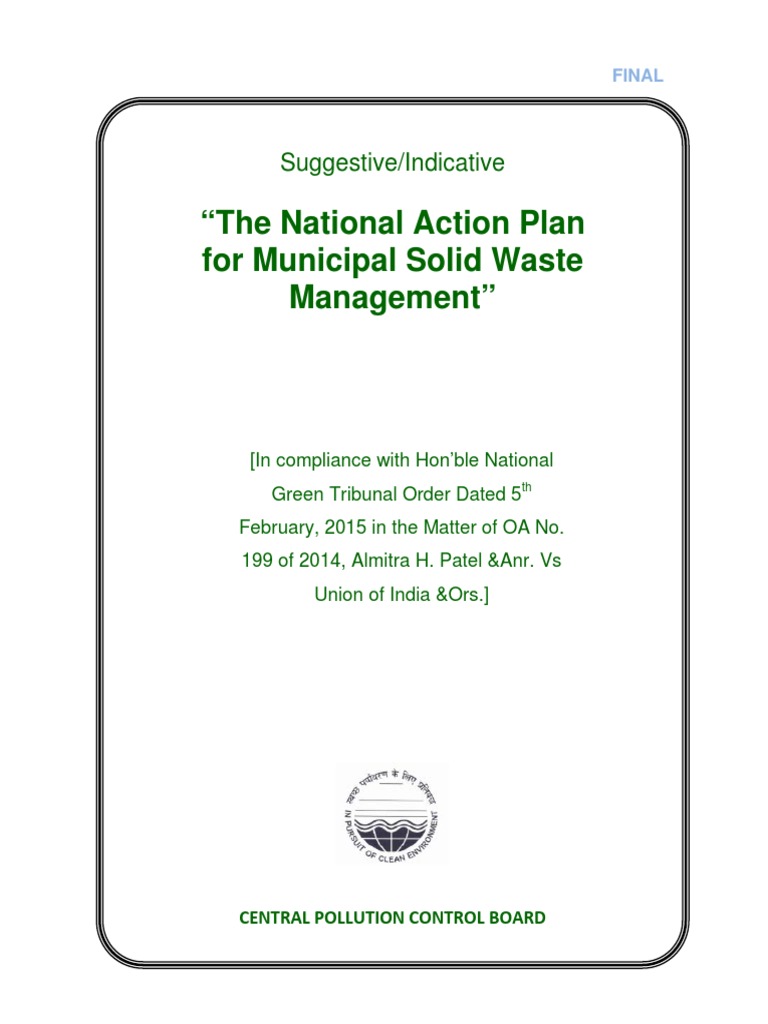 The National Action Plan For Municipal Solid Waste Management | PDF ...