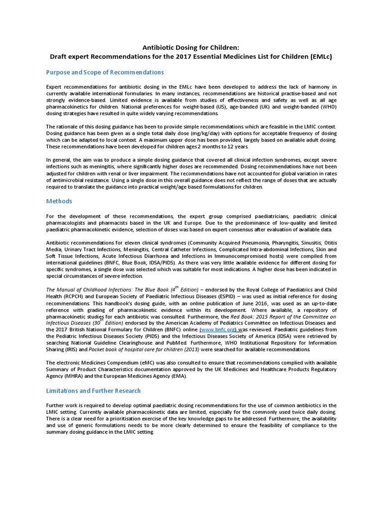 Pediatric Antibiotic Dosing Guide | PDF | Evidence Based Medicine ...