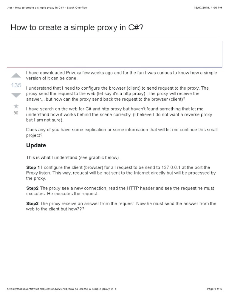 Net How To Create A Simple Proxy In C Stack Overflow Pdf Proxy Server Hypertext 2734