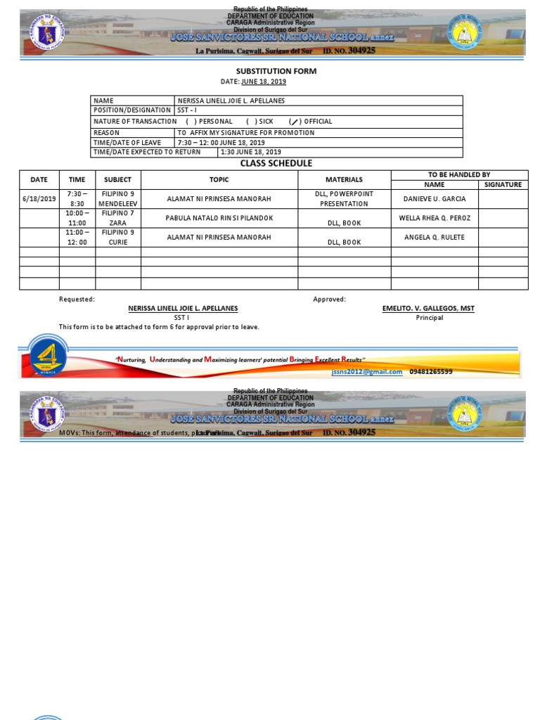 Substitution Slip | PDF | Learning