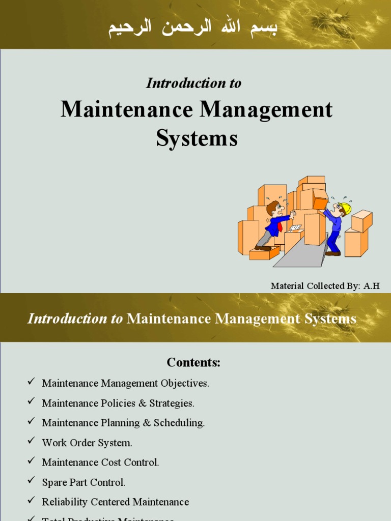 Maintenance Management System | PDF | Outsourcing | Business