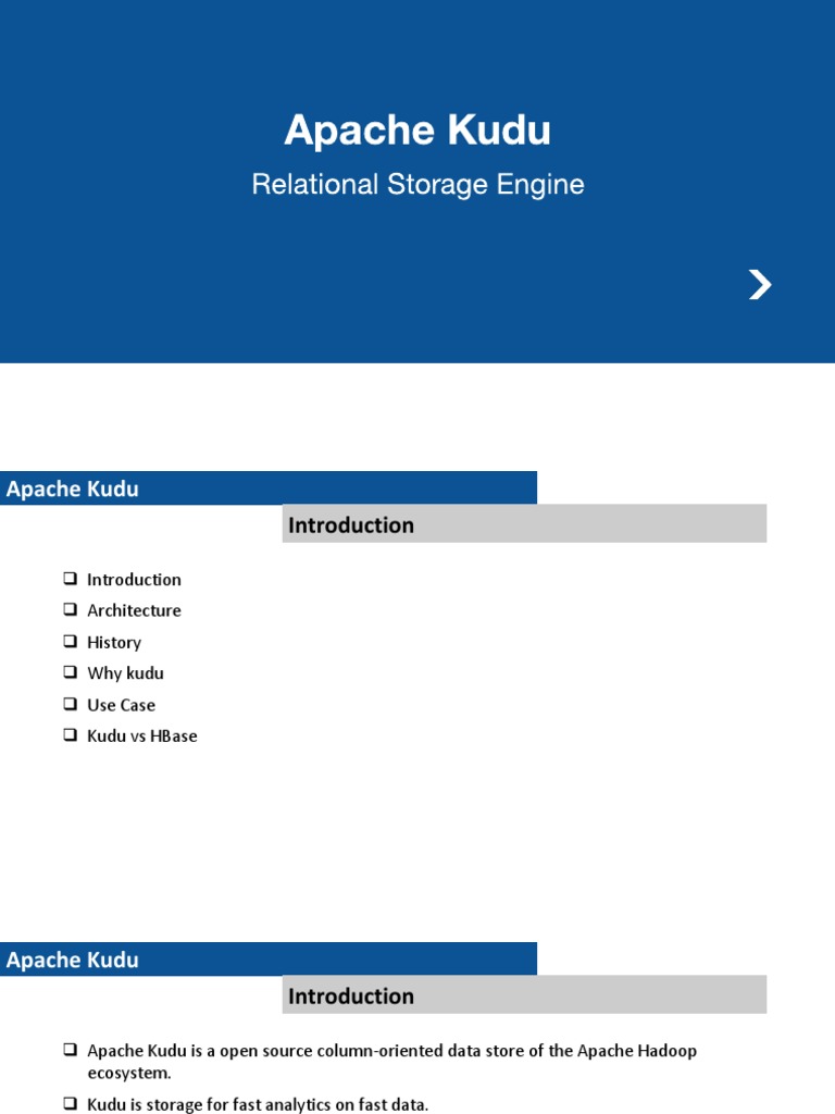 Kudu | PDF | Apache Hadoop | Data Management Software