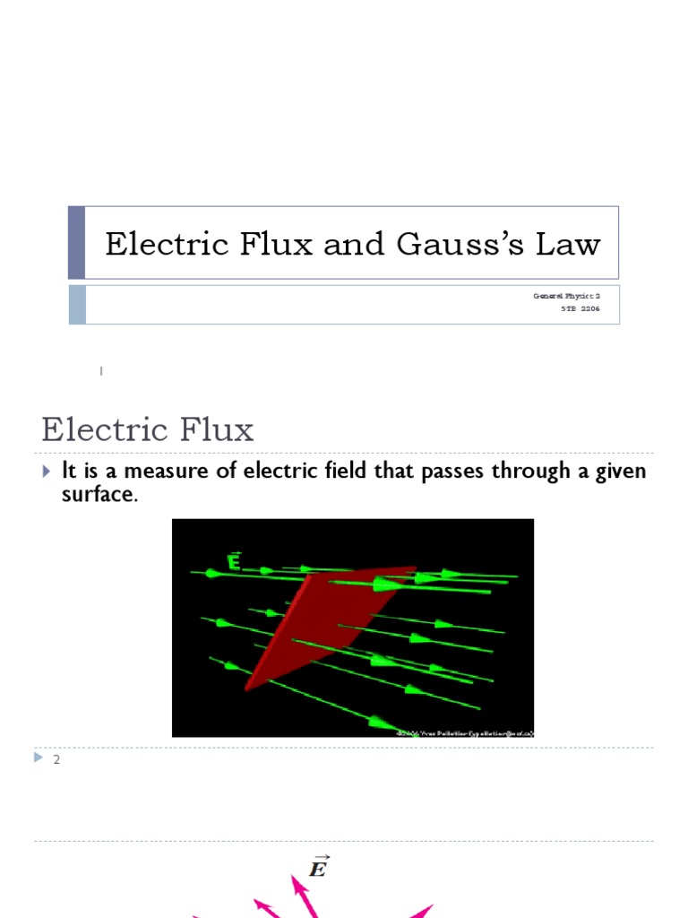 Electric Flux and Gausss Law | PDF Electric Flux and Gausss Law | PDF