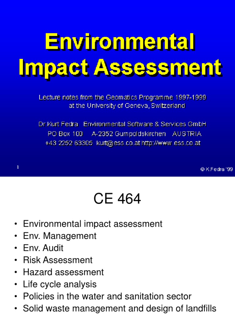 Environmental Impact Assessment | PDF