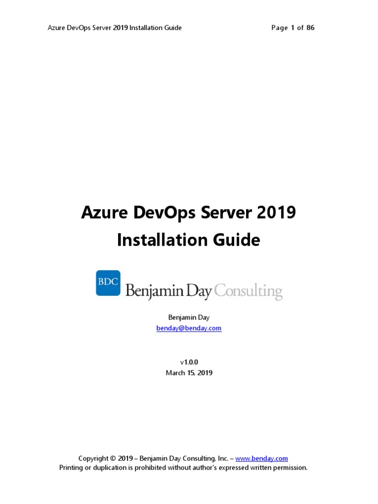 Azure Devops Installation Guide 2019 | PDF | Microsoft Windows | Copyright