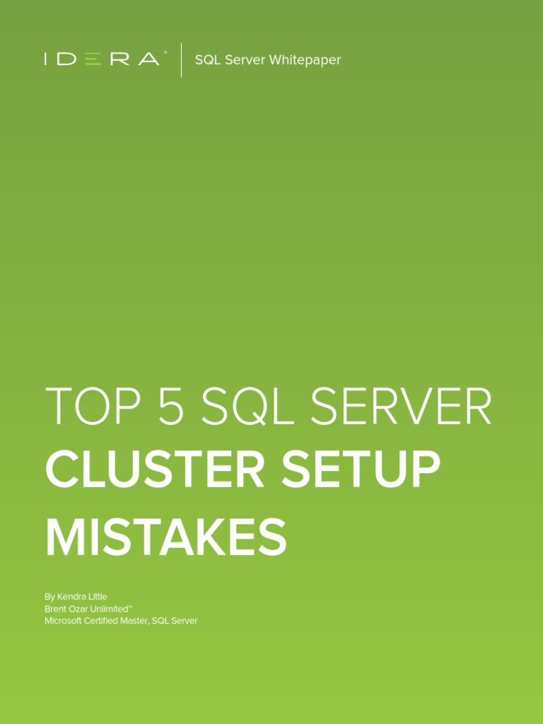 Cluatwr Setup Mistakes | PDF | Computer Cluster | Microsoft Sql Server