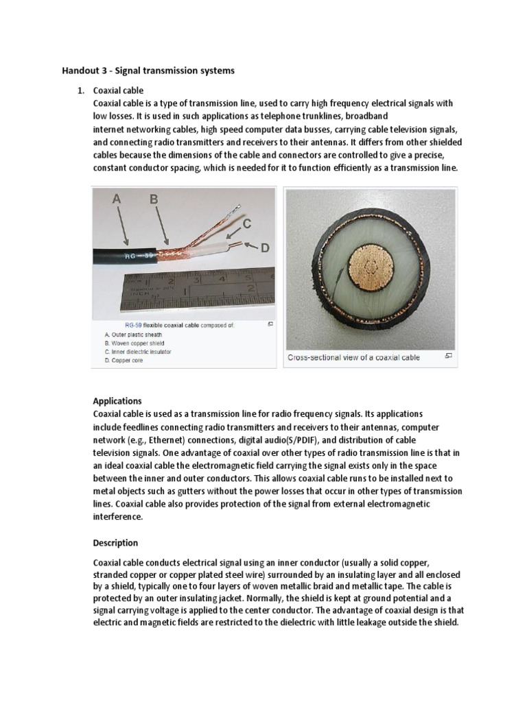 Signal Transmission Systems | PDF | Optical Fiber | Coaxial Cable