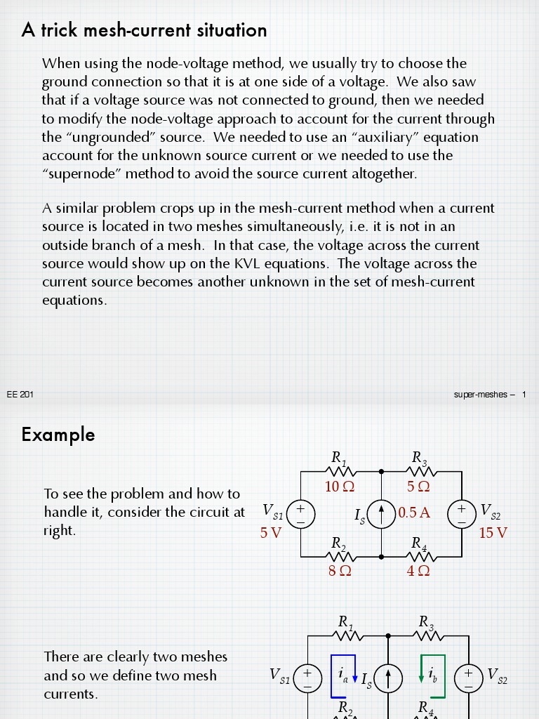 Super Mesh | PDF | Force | Electronic Circuits