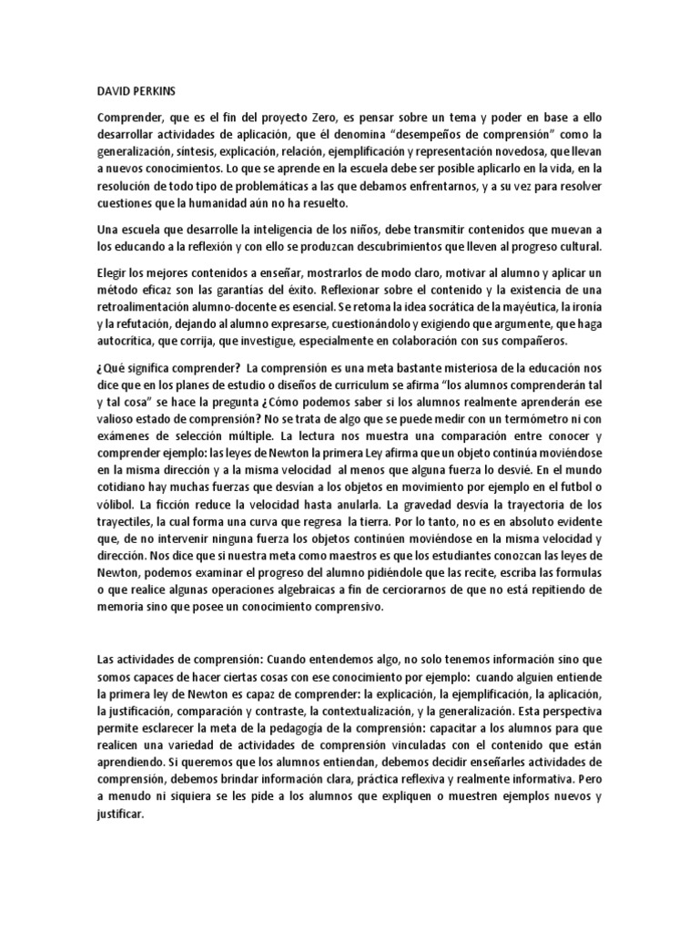 David Perkins | PDF | Mente | Conocimiento