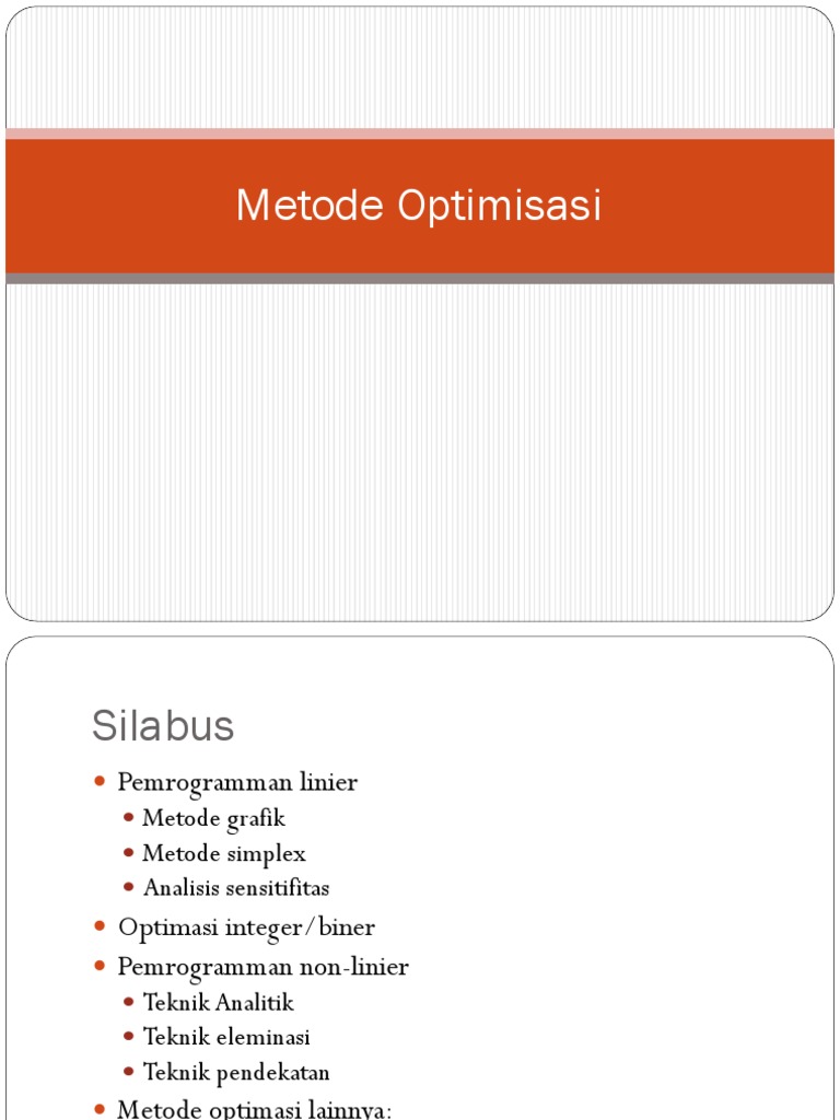 Metode Optimasi | PDF
