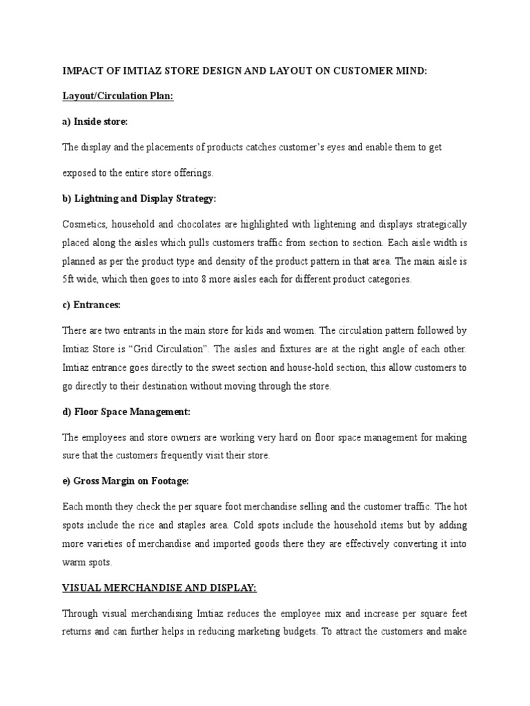 Impact of Imtiaz Store Design and Layout On Customer Mind: Layout ...