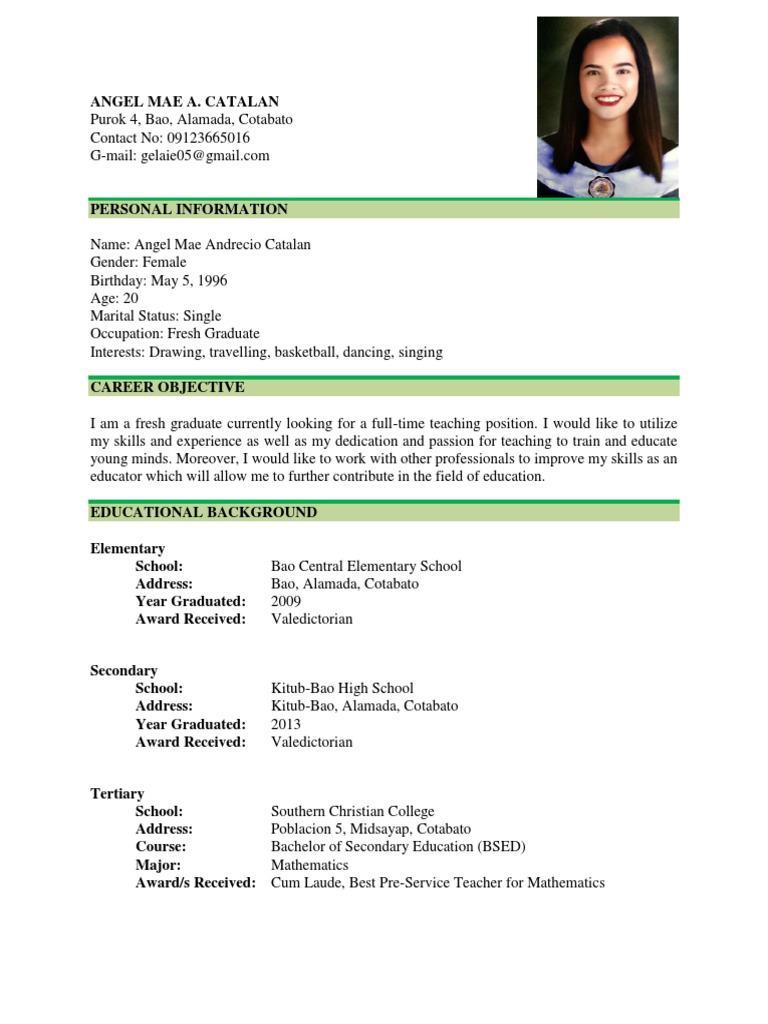 Sample Resume | PDF | Secondary Education | Teachers