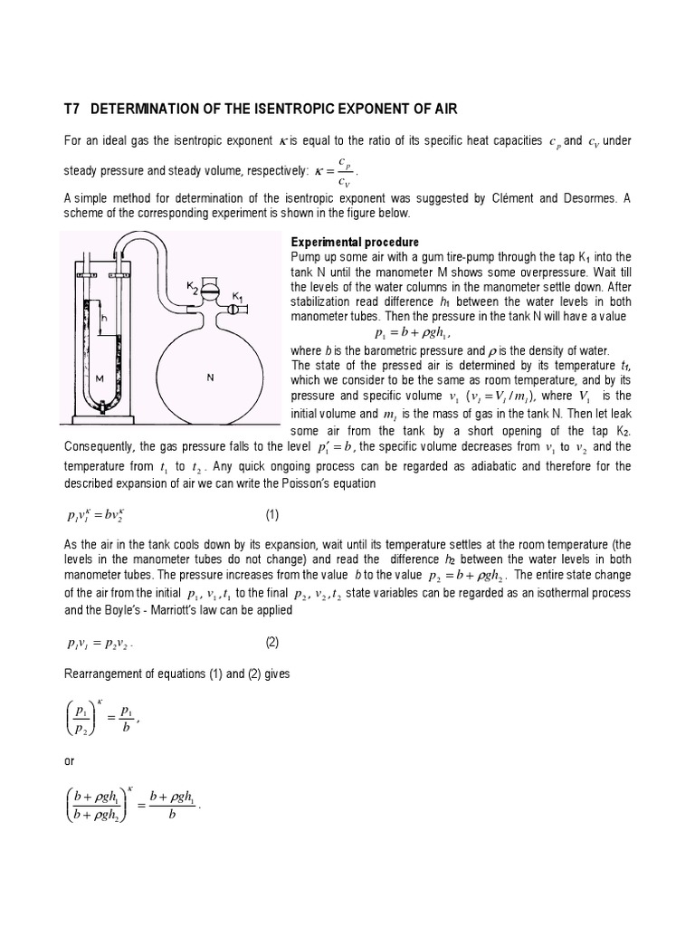 Isentropic Exponent | PDF | Pressure | Gases
