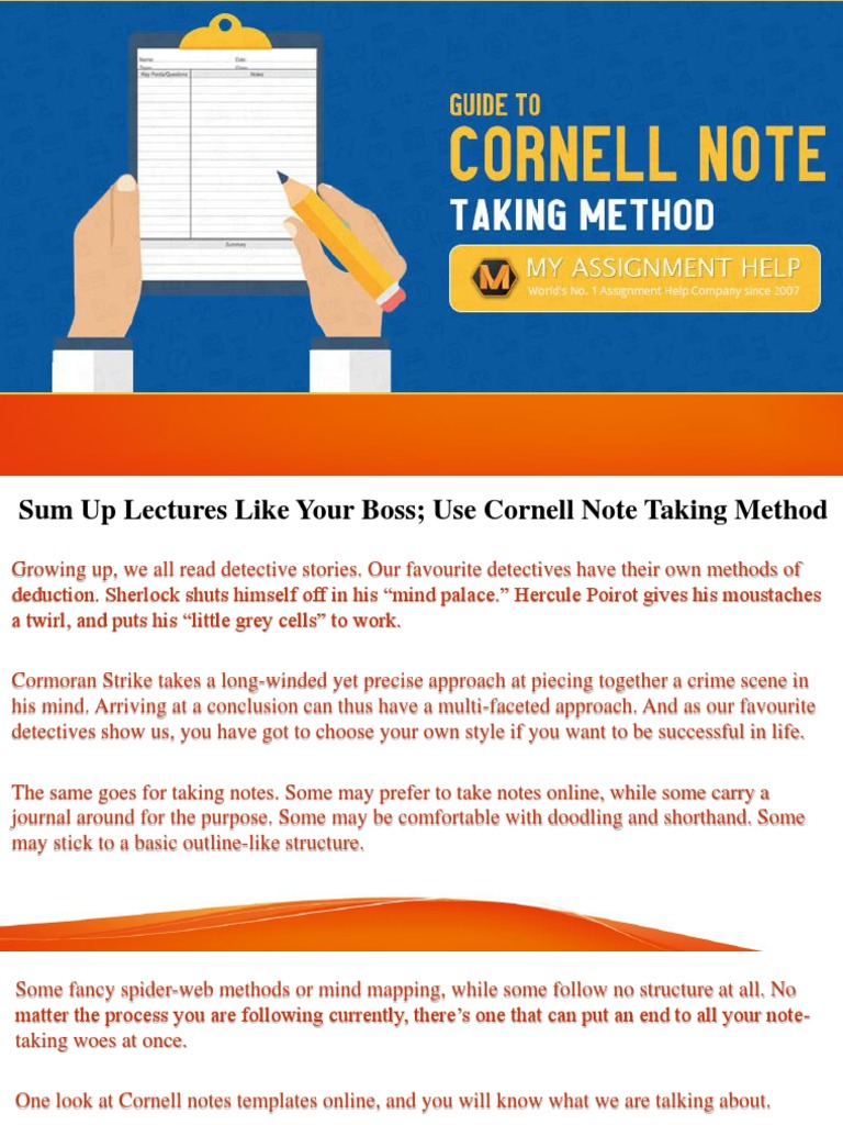 Guide To Cornell Note Taking Method | PDF