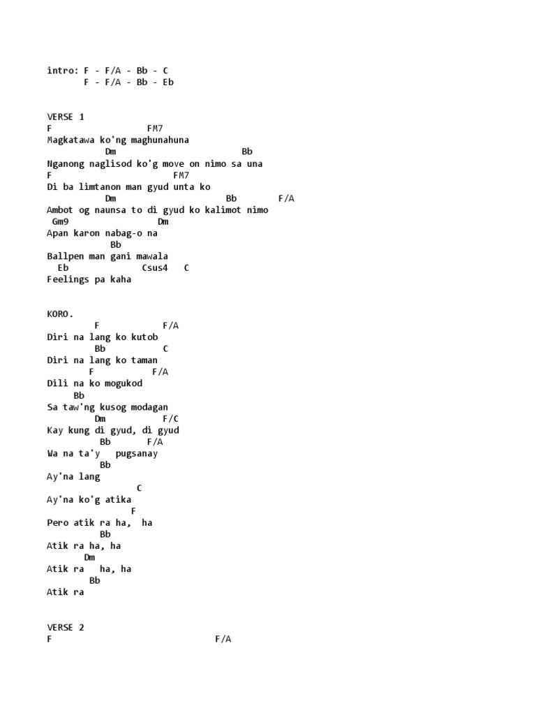 Atik Ra (Chords and Lyrics) - Notepad PDF | PDF