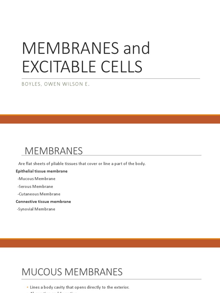 Membranes and Excitable Cells | PDF