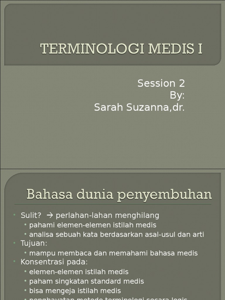 Terminologi Medis I - Sesion 2 | PDF