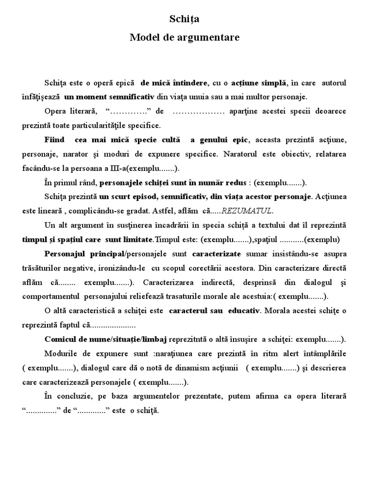 Schita Model de Argumentare | PDF