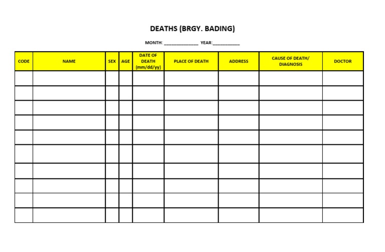 Mortality Form | PDF