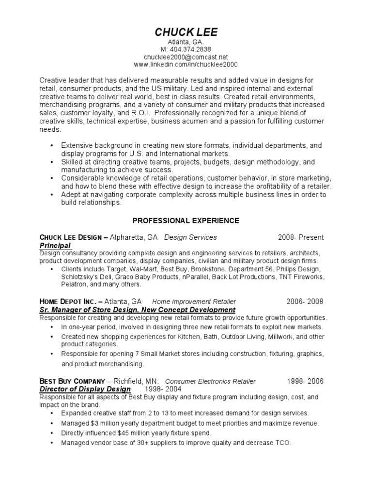 Chuck Lee Resume 10 | PDF | Best Buy | Retail