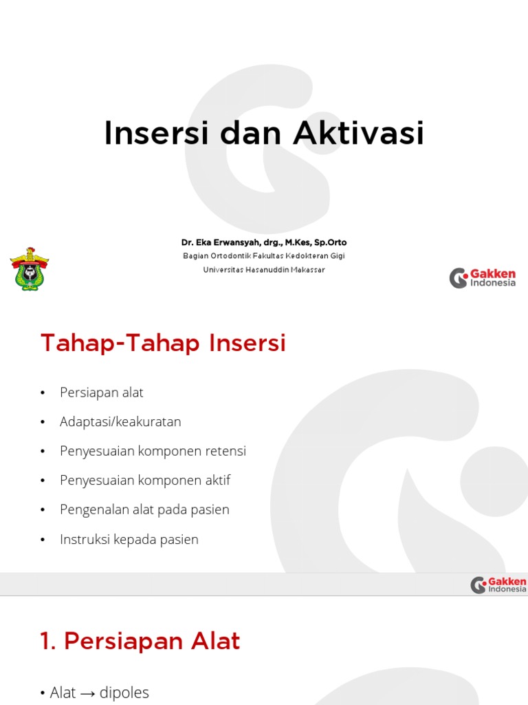 Insersi Dan Aktivasi Slide Presentasi | PDF | Perjalanan | Sains & Matematika