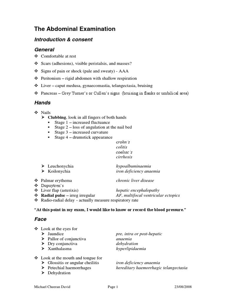 Abdominal Examination | PDF | Abdomen | Liver