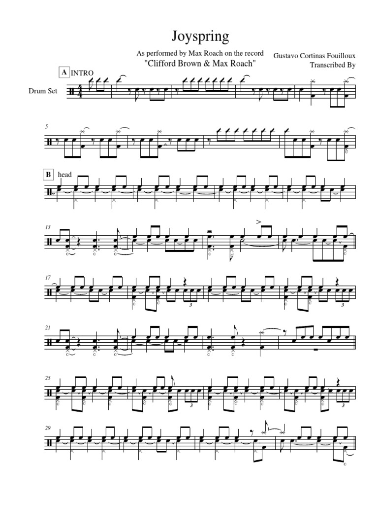 Max Roach - Joyspring - Clifford Brown K Max Roach PDF | PDF | Popular Music | Jazz