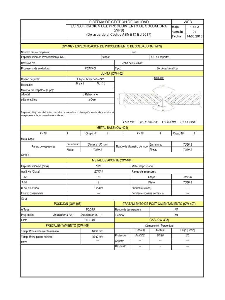 WPS - Asme Ix | PDF | Soldadura | Construcción
