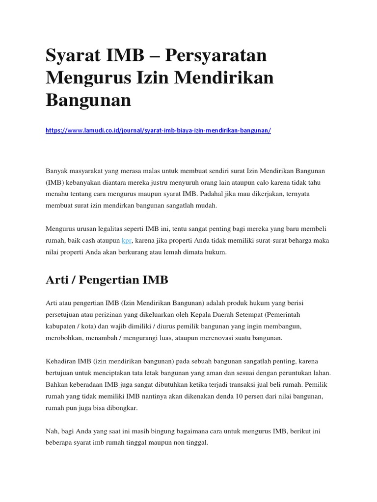 Syarat IMB | PDF