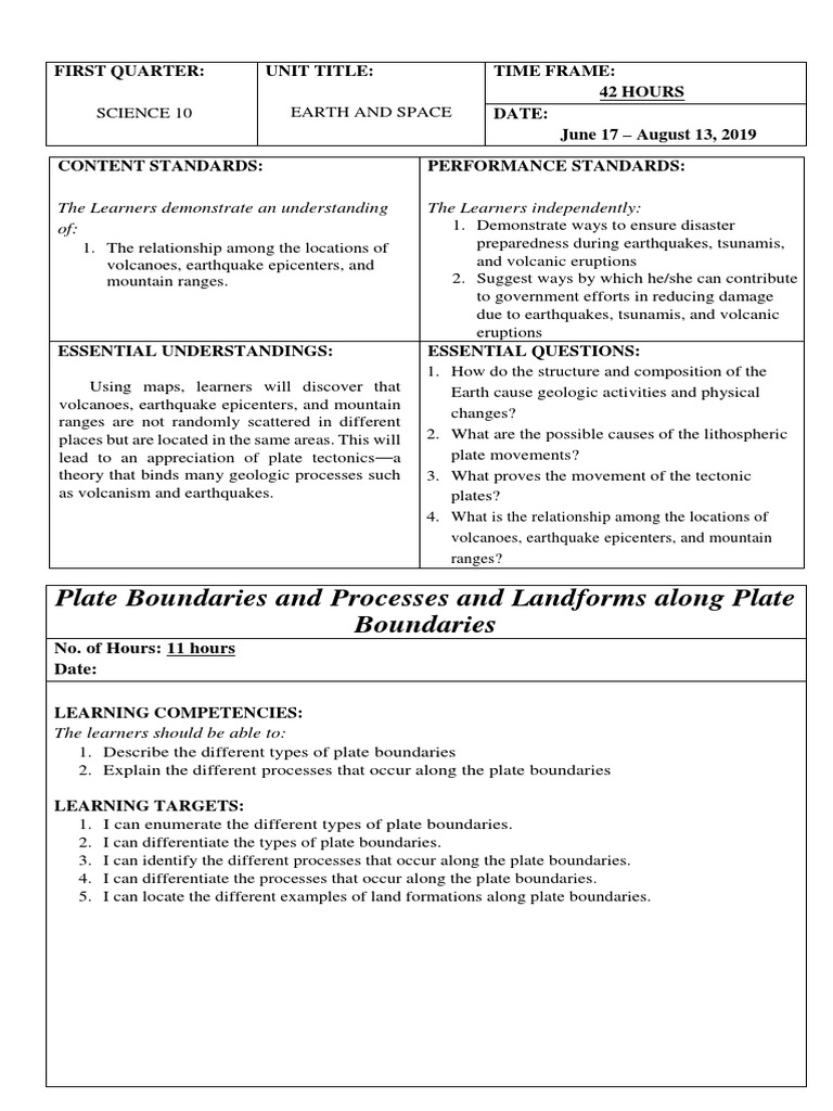 LP Lesson 4 Plate Boundaries | PDF | Plate Tectonics | Volcano