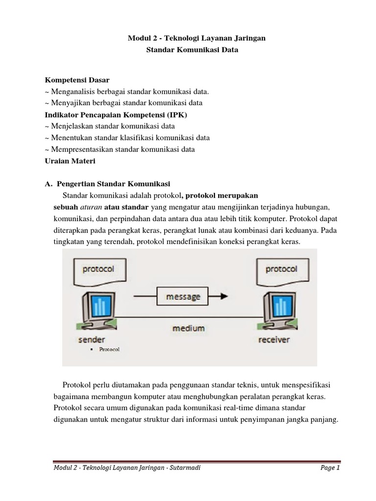 Modul 2 - TLJ - Standar Komunikasi Data | PDF