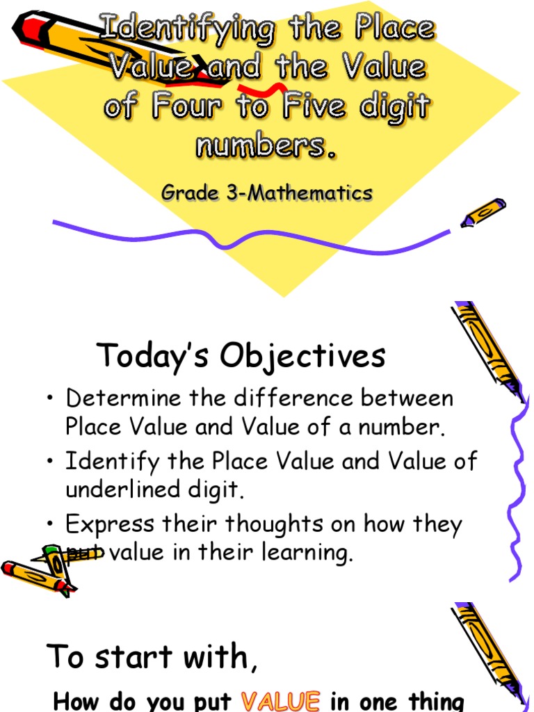 Lesson 1 Identifying The Place Value and Value of Four To Five Digit ...