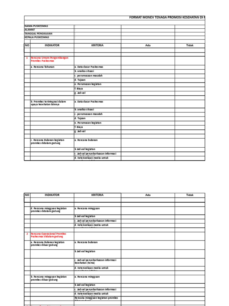 Format Monev Promkes 2019 | PDF | Komputer