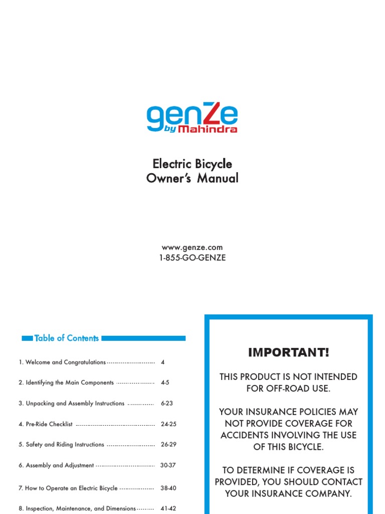 Manual Biicleta Elctrica Genze | PDF | Battery Charger | Nut (Hardware)