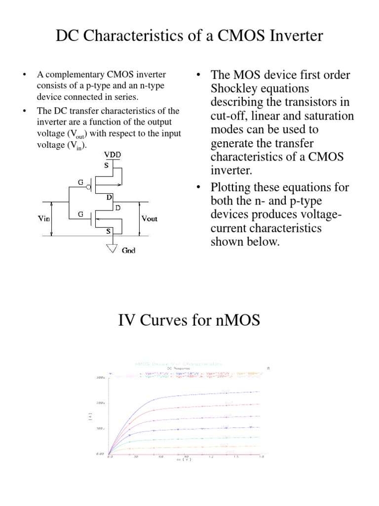 Characterizing the DC Transfer Characteristics of a CMOS Inverter | PDF ...